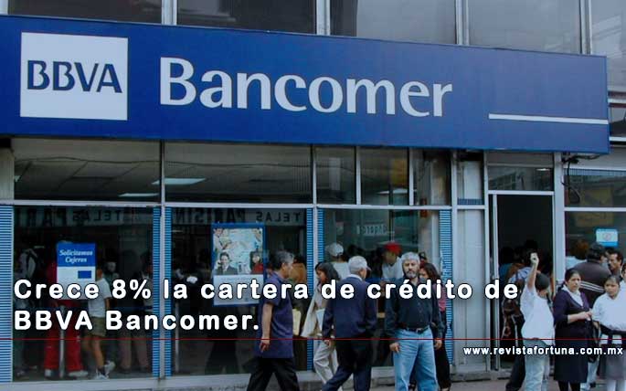 Crece 8% la cartera de crédito de BBVA Bancomer.